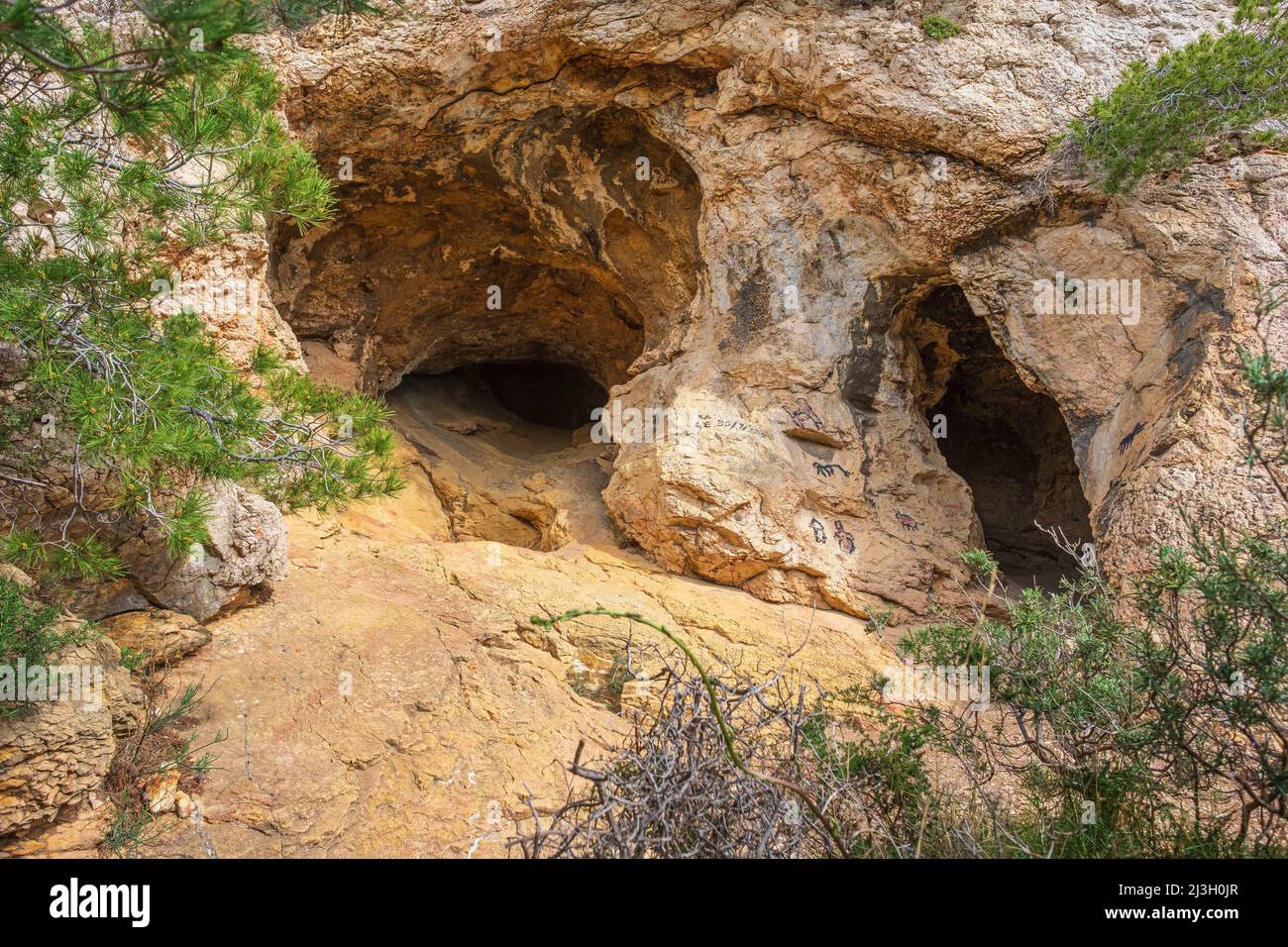 France, Bouches du Rhone, Blue Coast, Le Rove, customs path between ...