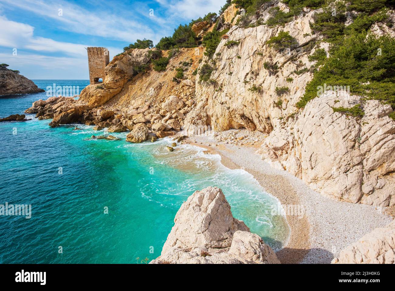 France, Bouches du Rhone, Blue Coast, Le Rove, customs path between ...