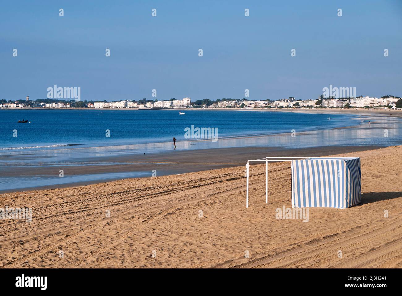 France, Loire Atlantique, La Baule, the beach andthe buildings on the ...