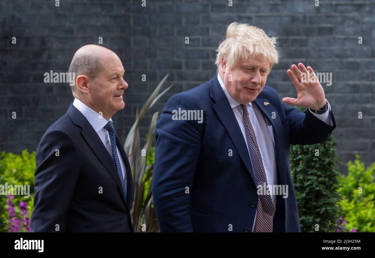 London, England, UK. 8th Apr, 2022. UK Prime Minister BORIS JOHNSON and ...