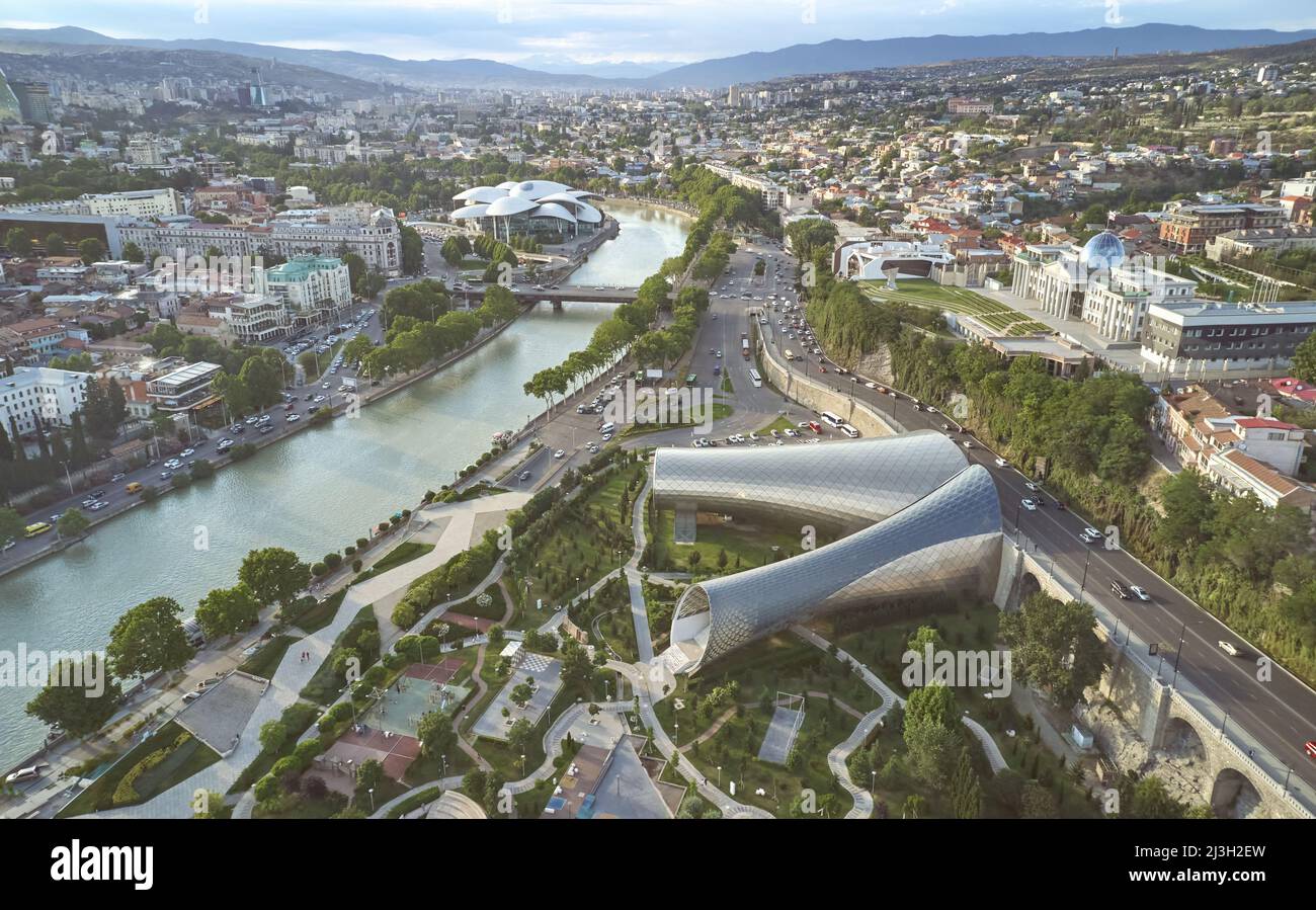 President residence in Tbilisi Georgia aerial drone view Stock Photo ...