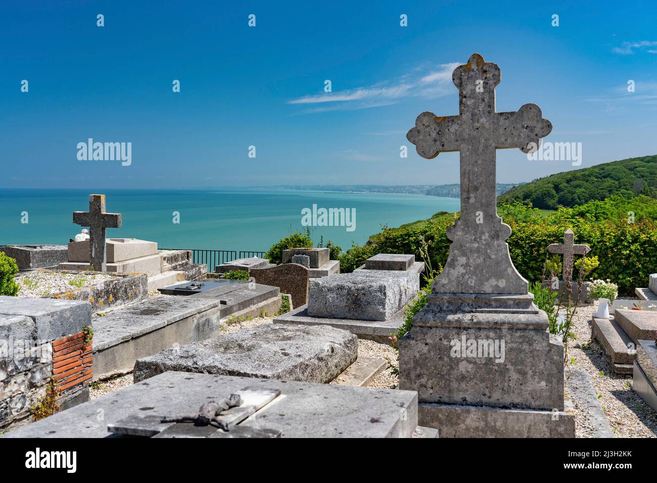 France, Seine Maritime, Varengeville sur Mer, the marine cemetery ...