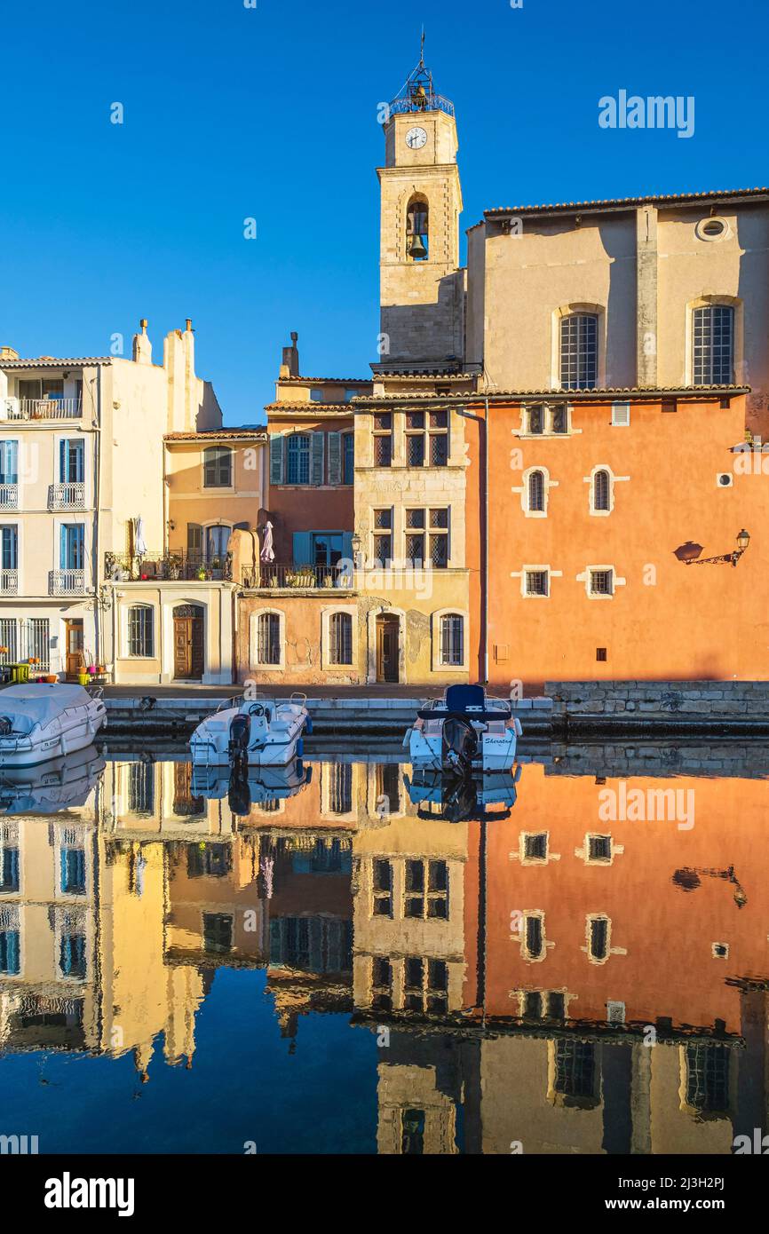 France, Bouches-du-Rhone, Martigues, Island district, Saint-Sebastien canal and the 17th century ...