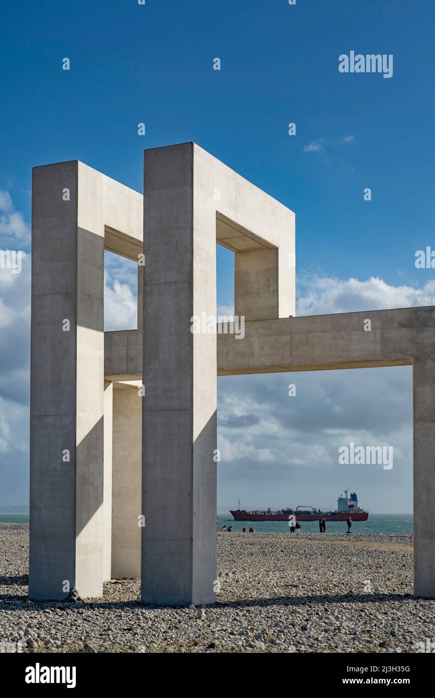 France, Seine Maritime, Le Havre, the beach, UP#3, work by artists ...