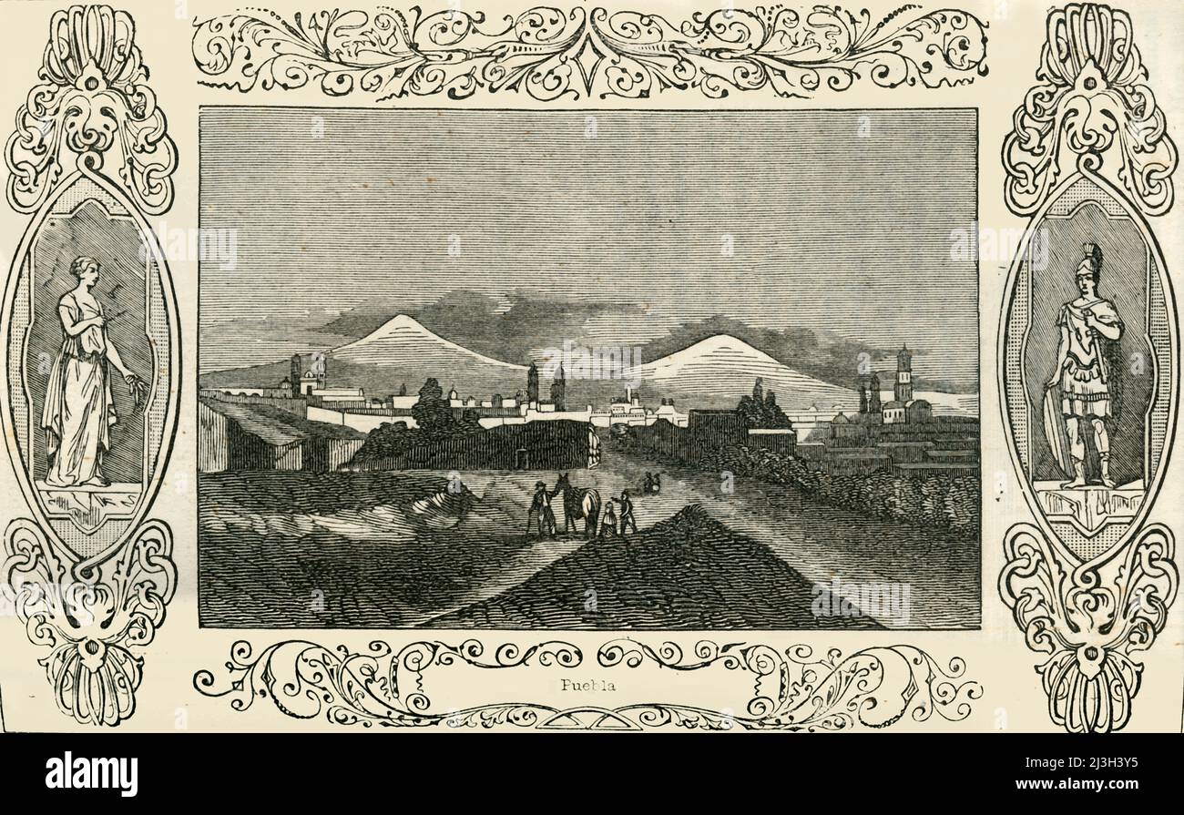 'Puebla', 1849. Volcanoes near the town of Puebla in Mexico. From ...