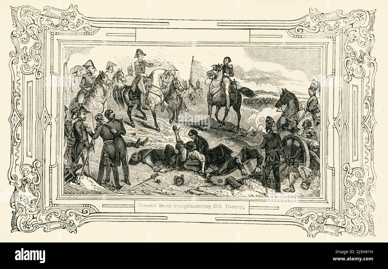 'General Scott complimenting Col. Harney', 1849. Scene from the Mexican ...
