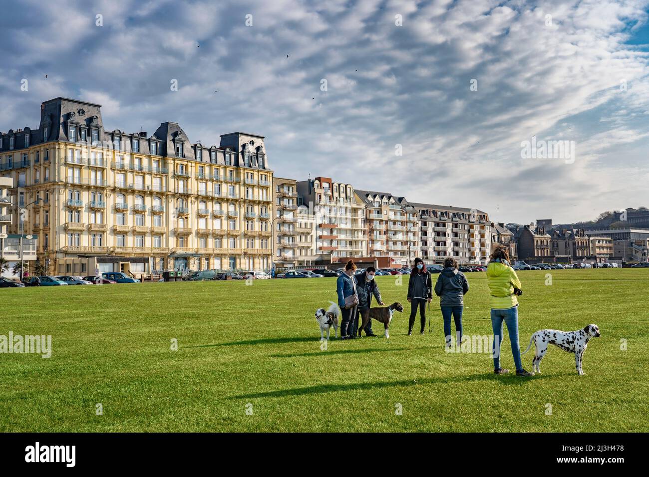France, Seine Maritime, Dieppe, Cote d'Abatre, seafront esplanade, the ...