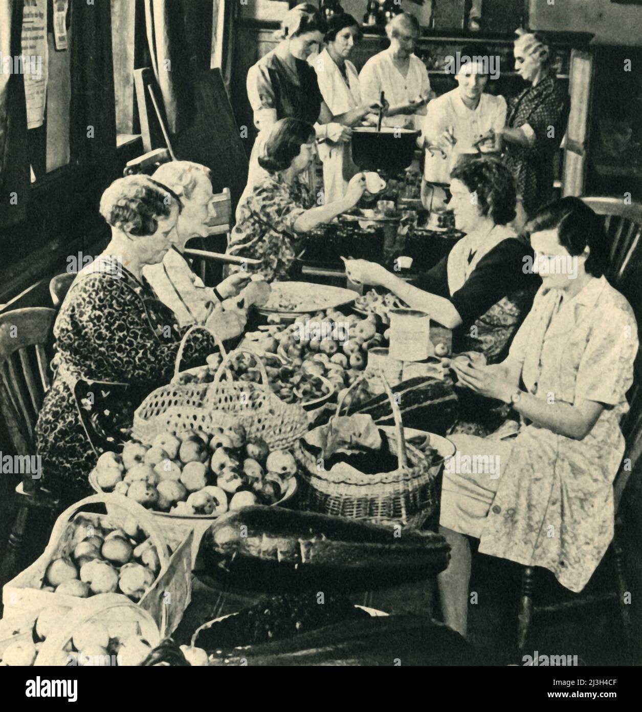 'Preparing Fruit for Jam-Making, September 1941', 1943. British women ...
