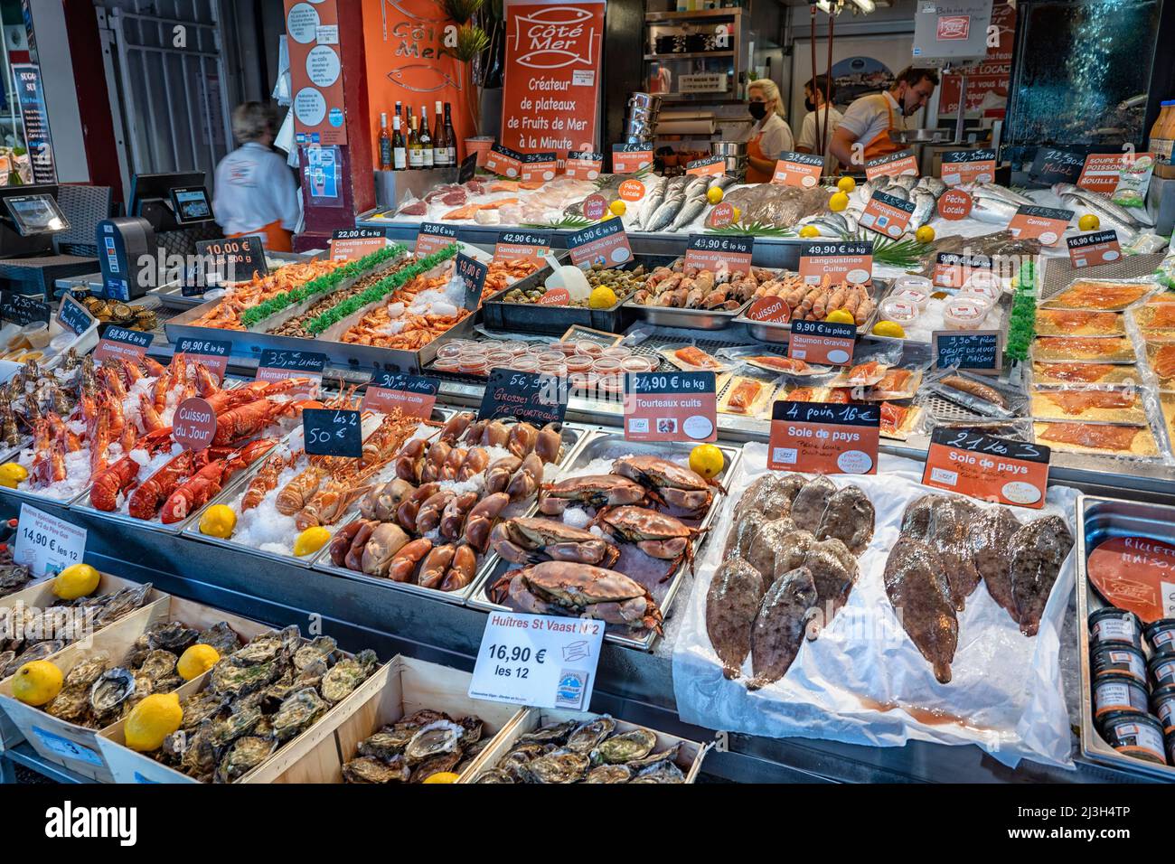 France, Normandie, Calvados, Cote Fleurie, Trouville sur Mer, fish ...