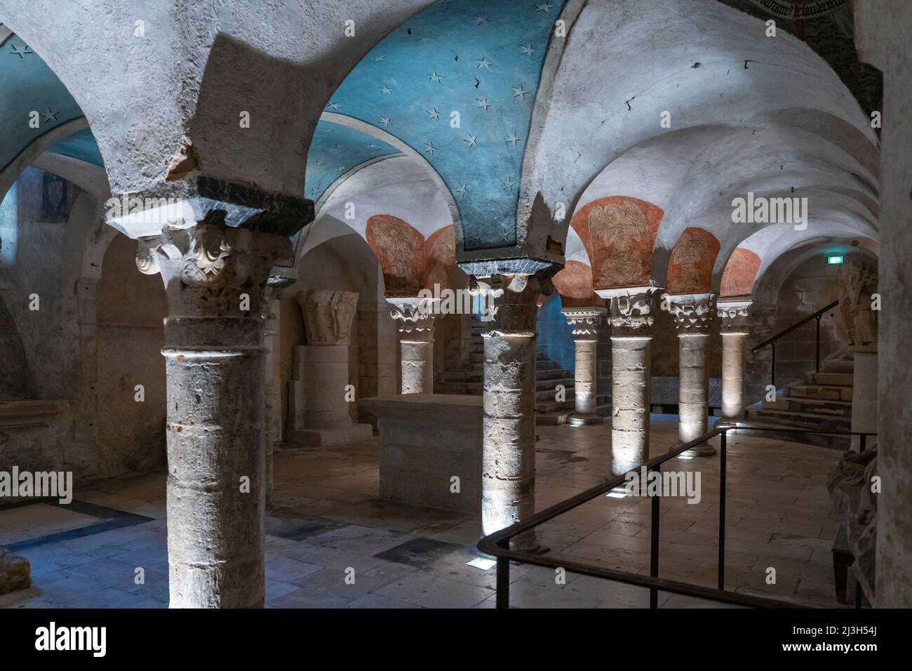 France, Calvados, Bayeux, Notre Dame de Bayeux cathedral, the crypt ...