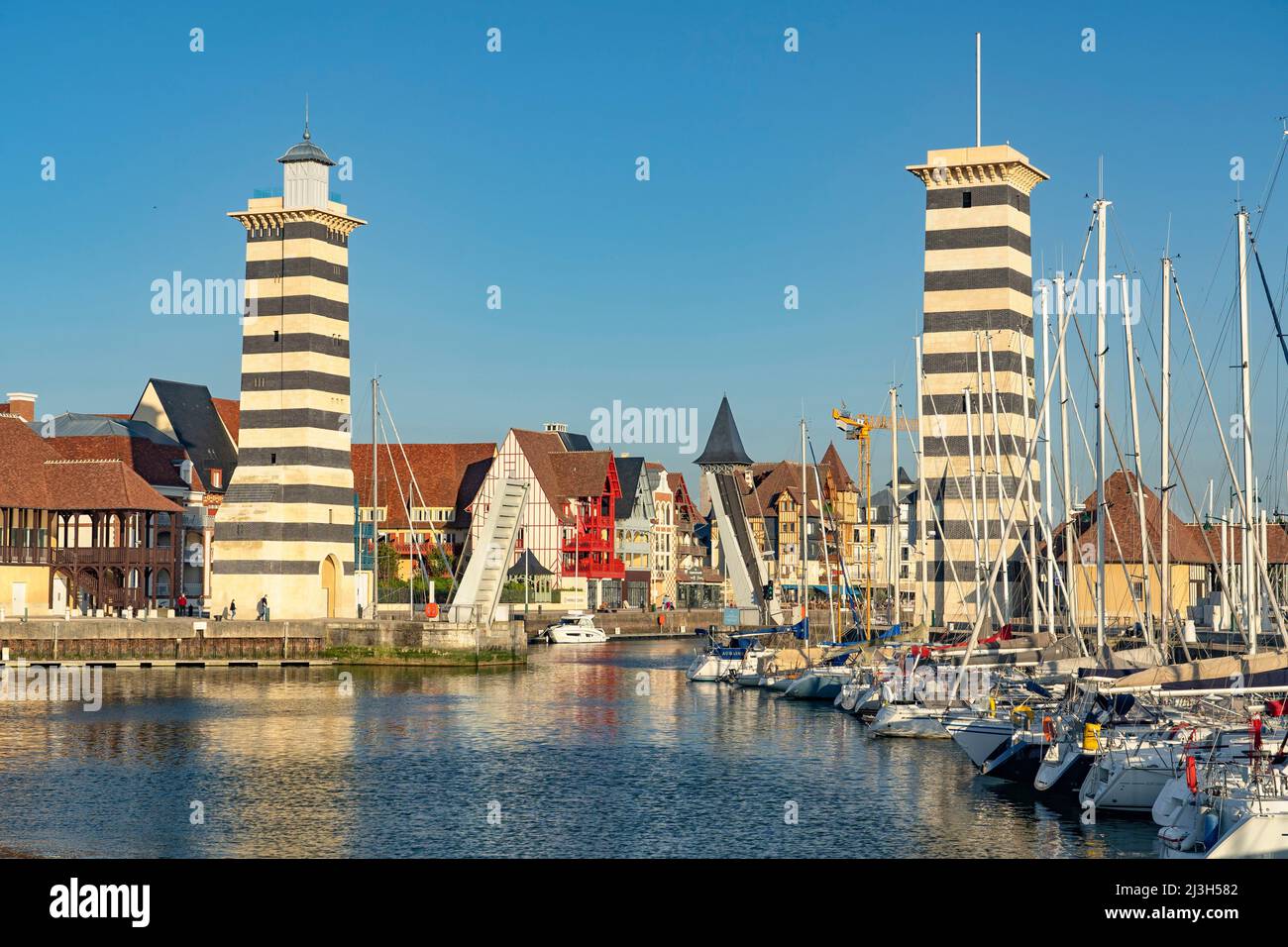 France, Normandie, Calvados, Cote Fleurie, Deauville, Belvederes of the ...