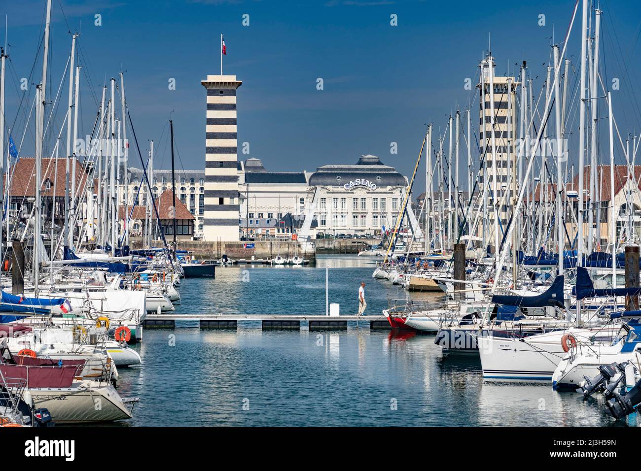 France, Normandie, Calvados, Cote Fleurie, Deauville, Belvederes of the ...