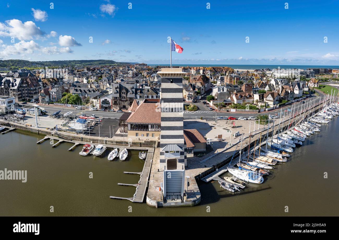 France, Normandie, Calvados, Cote Fleurie, Deauville, Belvederes of the ...