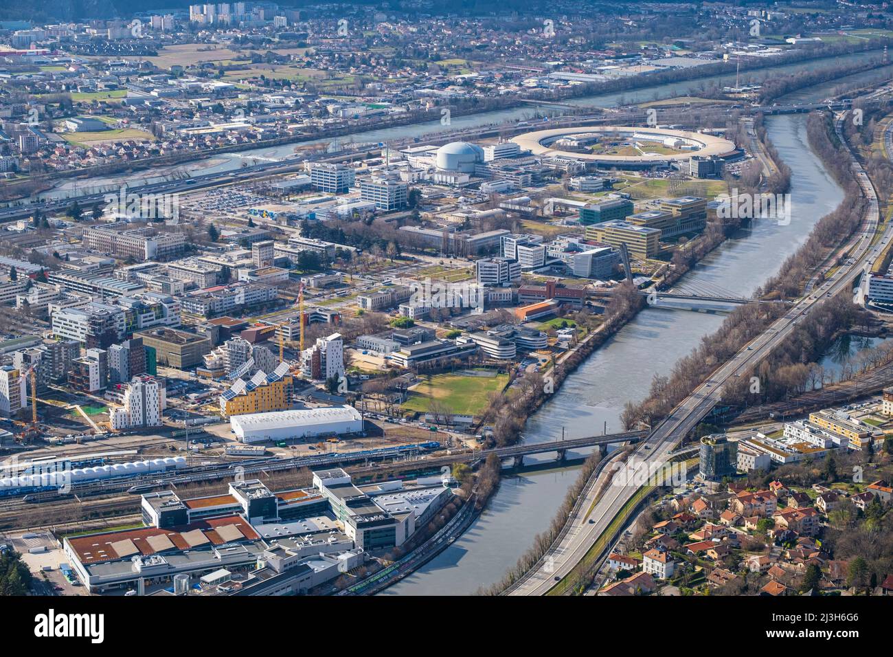 France, Isere, Grenoble, Chartreuse massif, panorama over La Presqu'île ...