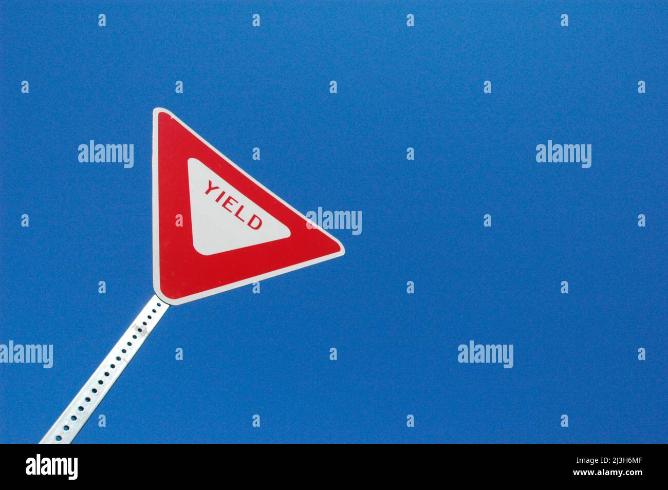 Yield sign for drivers to heed as they move on freeways and highways ...