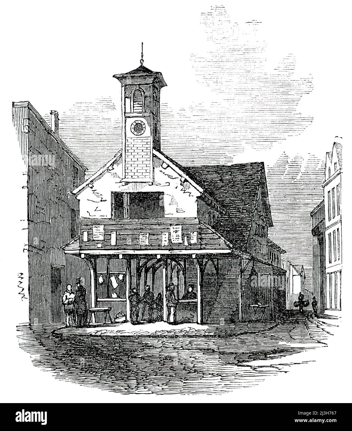 The Old Market-House, at Ashburton, Devon, 1850. 'The ancient Market ...