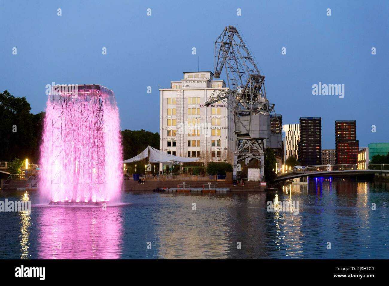 France, Bas Rhin, Strasbourg, development of port du Rhin (Rhine's ...