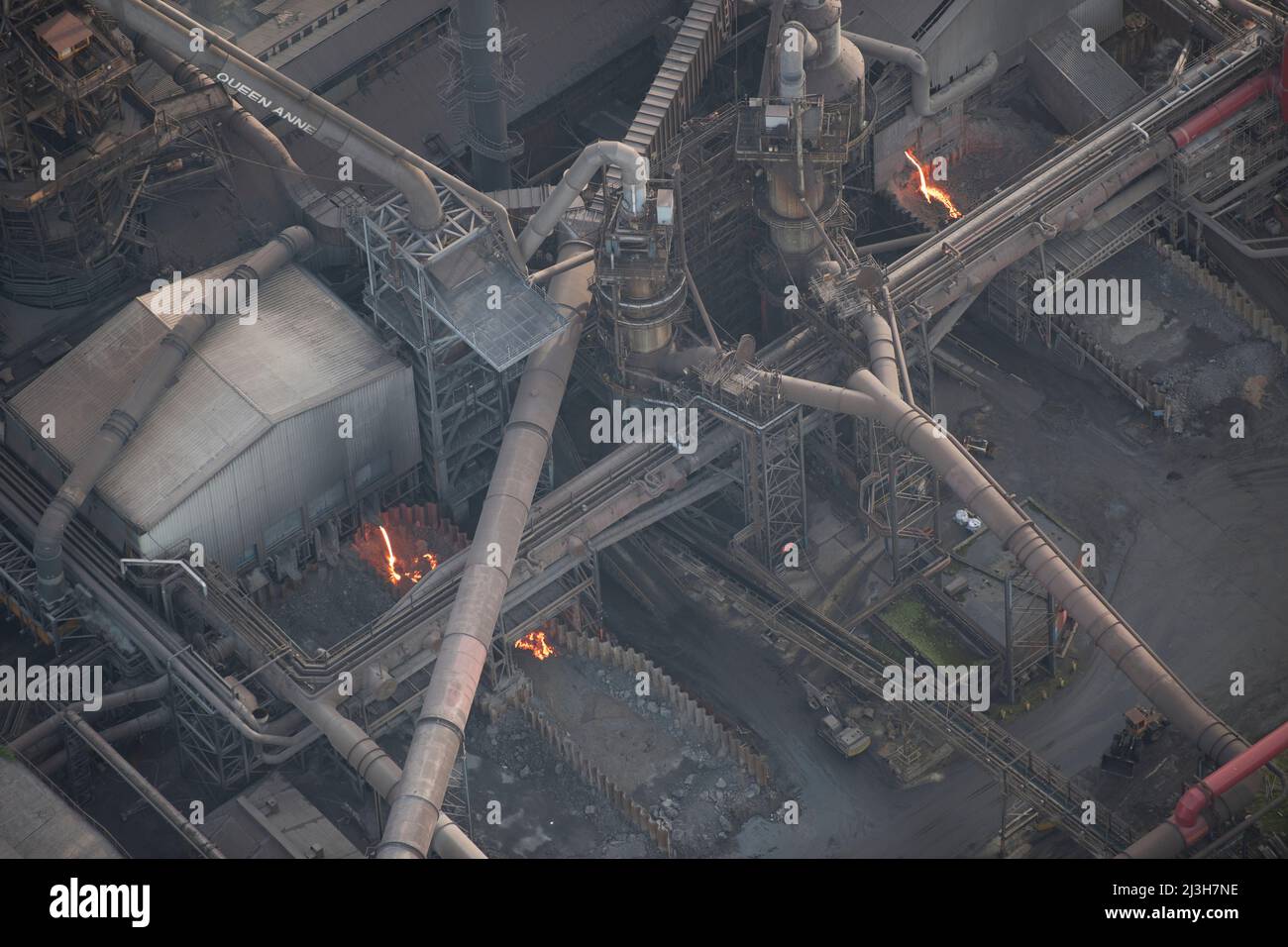Part of the blast furnace at Scunthorpe Steel Works, North Lincolnshire ...