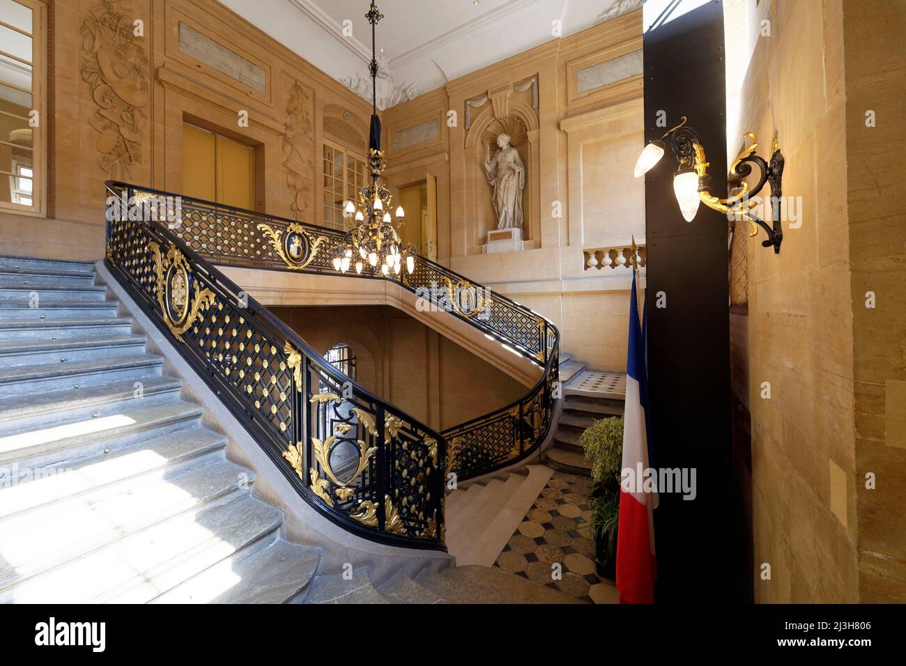 France, Moselle, Metz, the city hall, the monumental staircase Stock ...