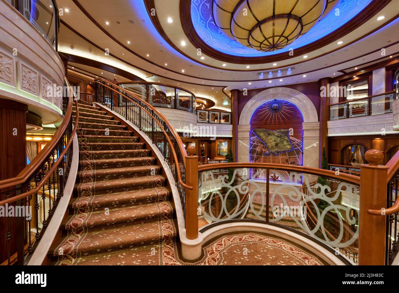 Onboard interiors of the Cunard Vista class cruise ship, Queen Victoria ...