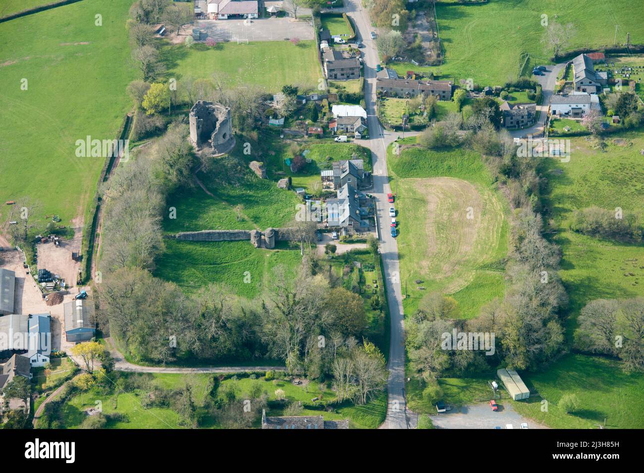 The remains of Longtown Castle, a motte and bailey castle known as ...