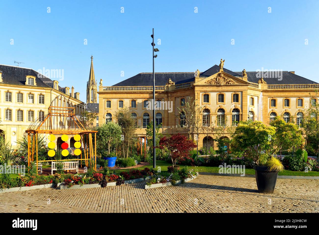 France, Moselle, Metz, the island of Petit Saulcy, Place de la Comédie ...