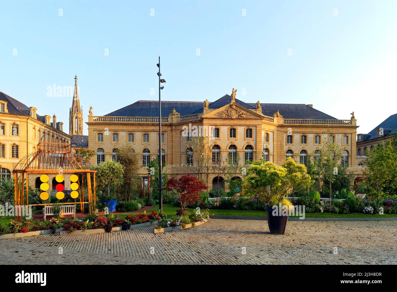 France, Moselle, Metz, the island of Petit Saulcy, Place de la Comédie ...