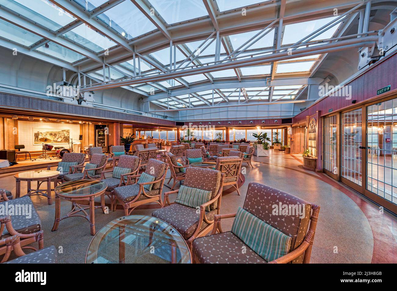 Onboard interiors of the Cunard Vista class cruise ship, Queen Victoria ...