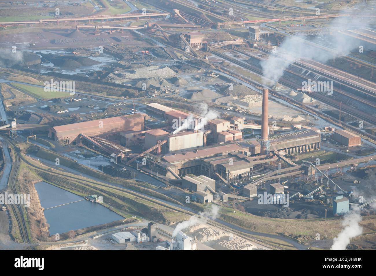 The ore preparation plant at Scunthorpe Steel Works, North Lincolnshire ...