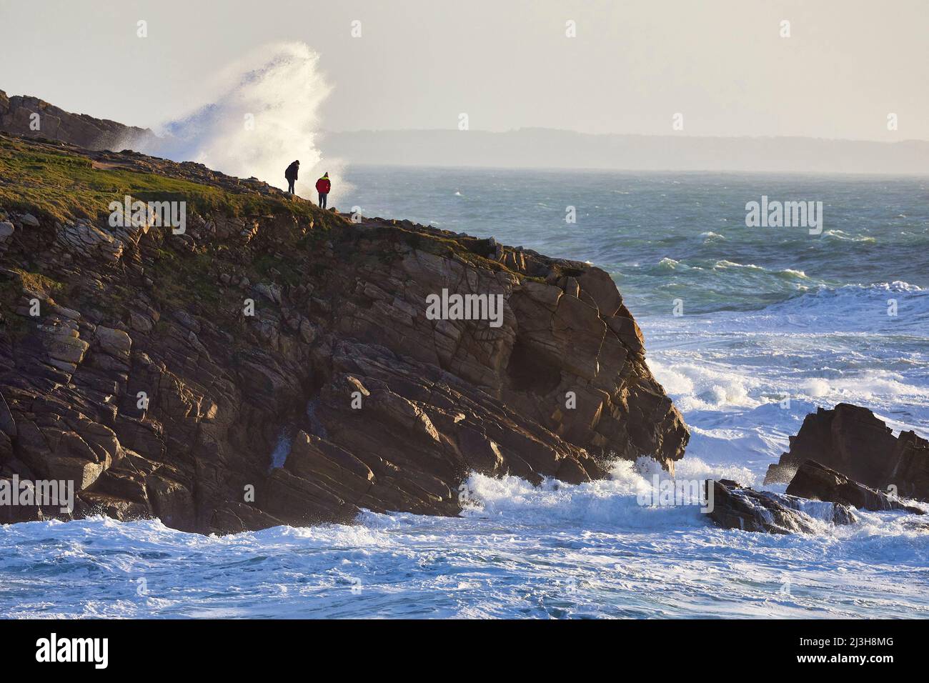 France, Morbihan, Presqu'ile de Quiberon (Quiberon peninsula), la cote ...