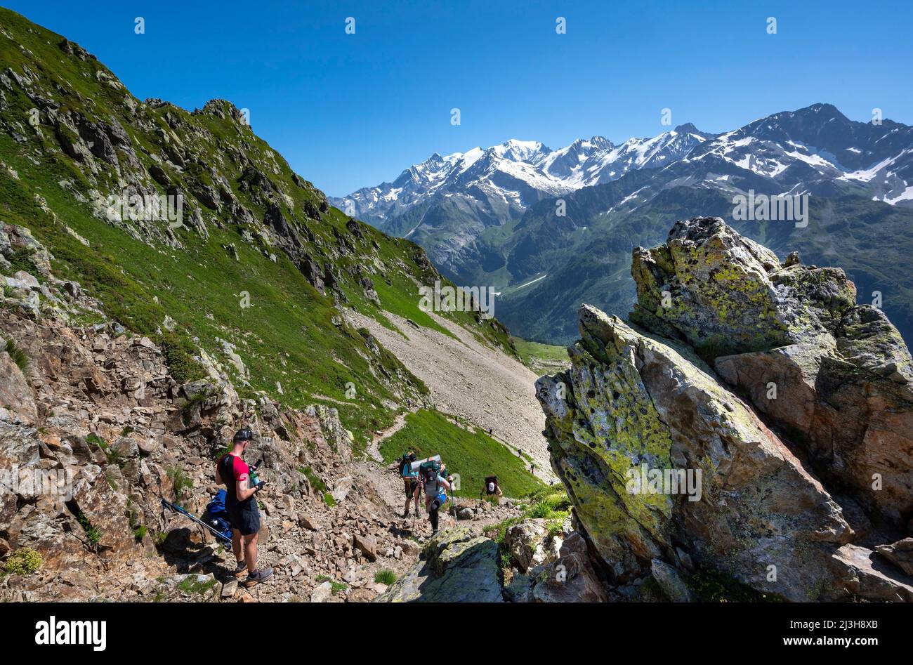 France, Haute Savoie, Mont Blanc massif, Contamines Montjoie ...