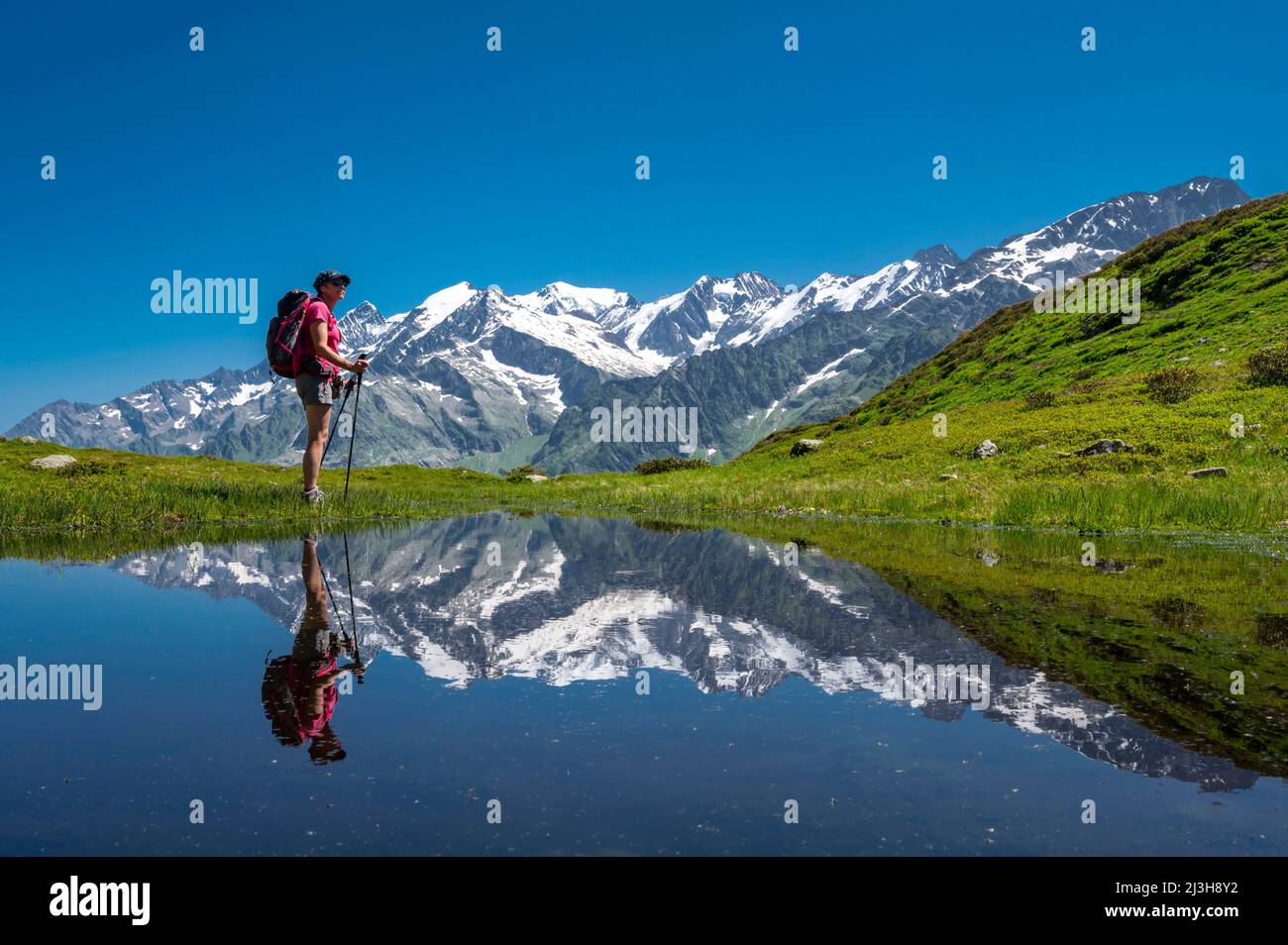 France, Haute Savoie, Mont Blanc massif, Les Contamines Montjoie ...