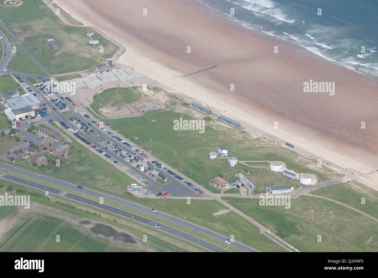 Coastal artillery battery on Blyth Links, Northumberland, 2016 Stock ...
