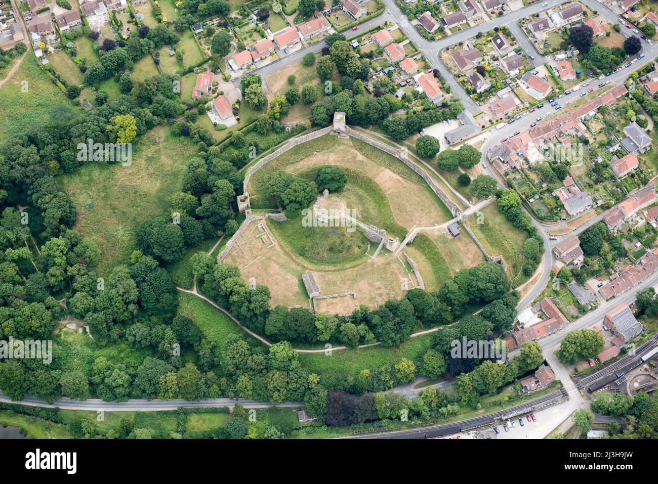 Pickering Castle, 11th century motte and bailey castle and 13th century ...