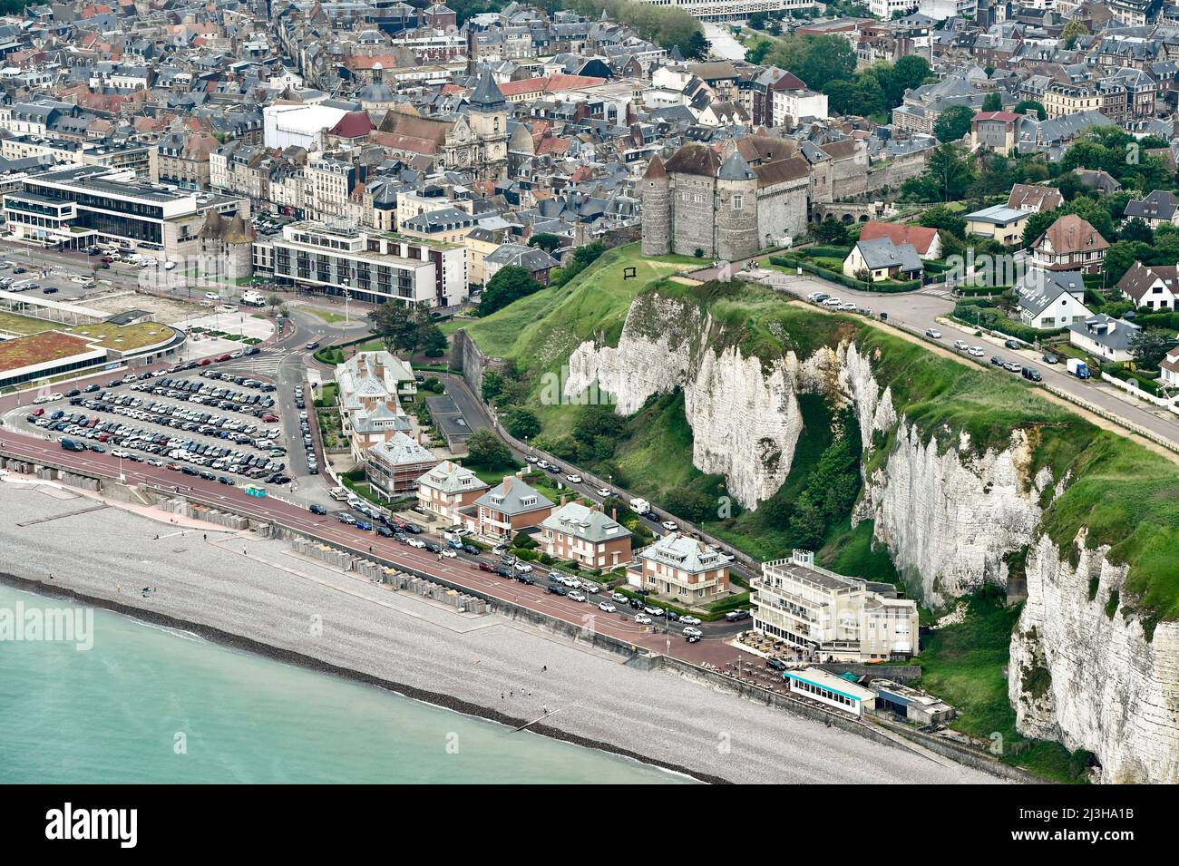 France, Seine-Maritime, Dieppe, the chateau-museum on the cliff Stock ...