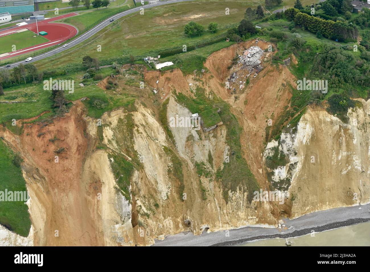 France, Seine-Maritime, collapse of the cliff around Dieppe Stock Photo ...