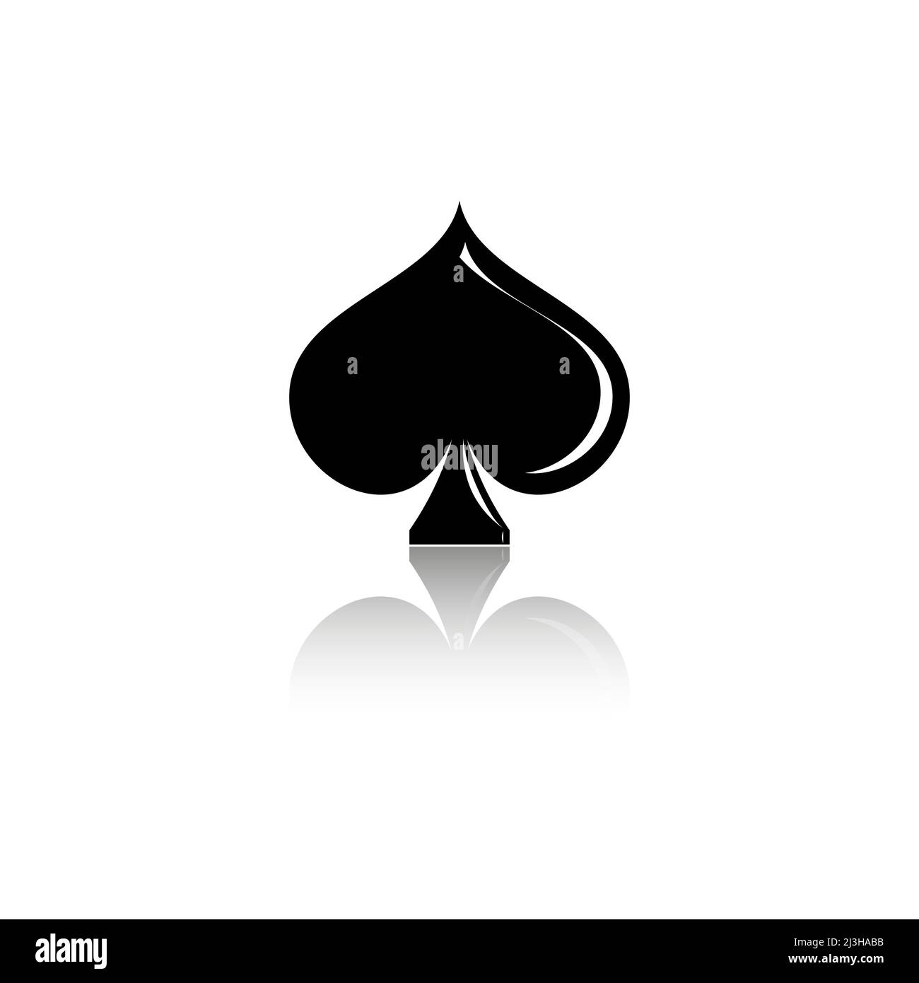 Isolated Spades playing card suit with faded reflection. EPS10 Stock ...