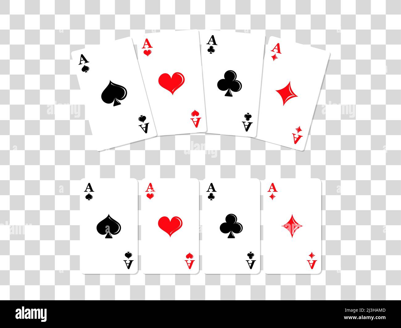Set of playing card aces in all suits. Vector illustration. EPS10 Stock ...