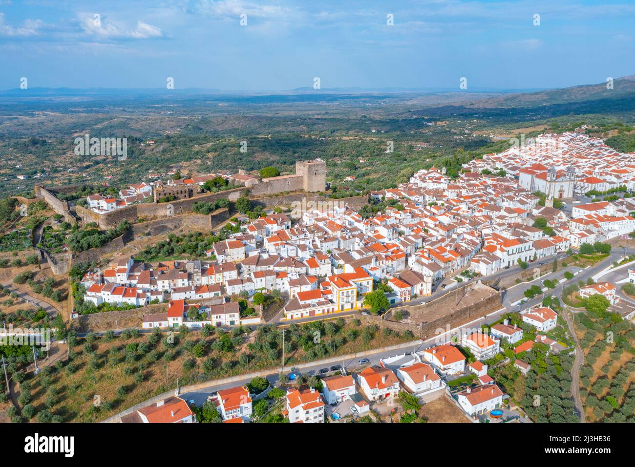 Aerial view of Portuguese town Castelo de Vide Stock Photo - Alamy