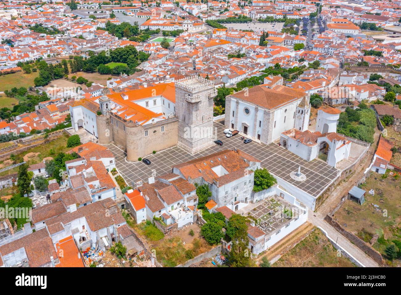 Aerial view of the old part of Portuguese town Estremoz Stock Photo - Alamy