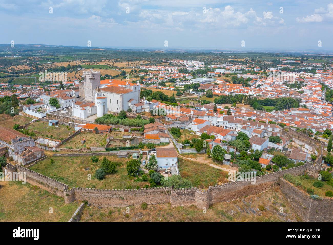 Aerial view of the old part of Portuguese town Estremoz Stock Photo - Alamy