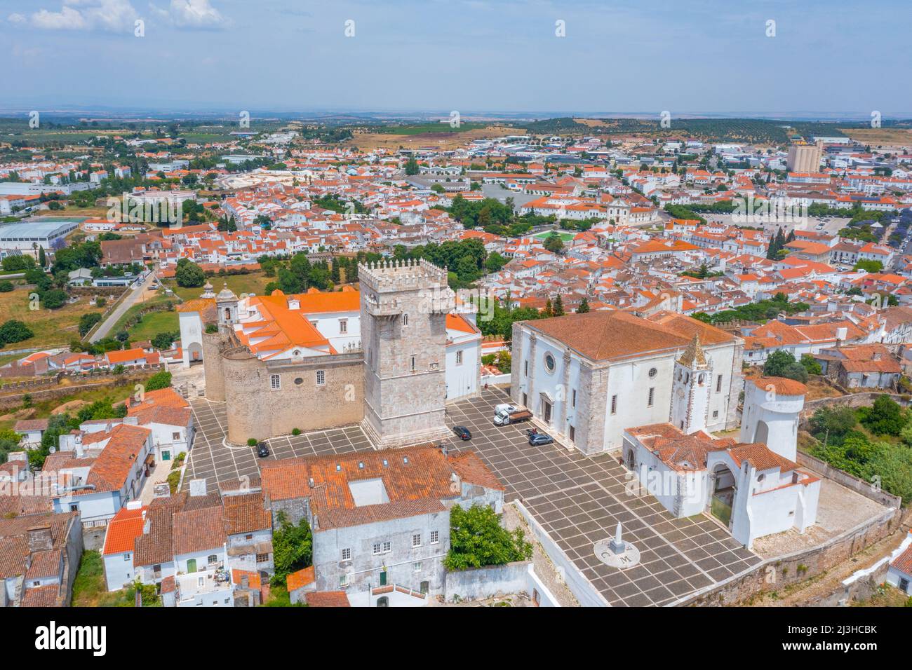 Aerial view of the old part of Portuguese town Estremoz Stock Photo - Alamy