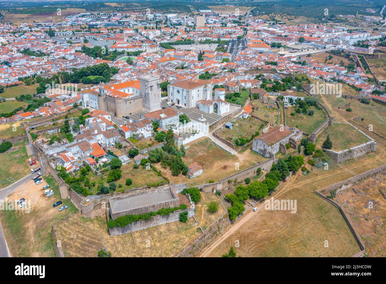 Aerial view of the old part of Portuguese town Estremoz Stock Photo - Alamy