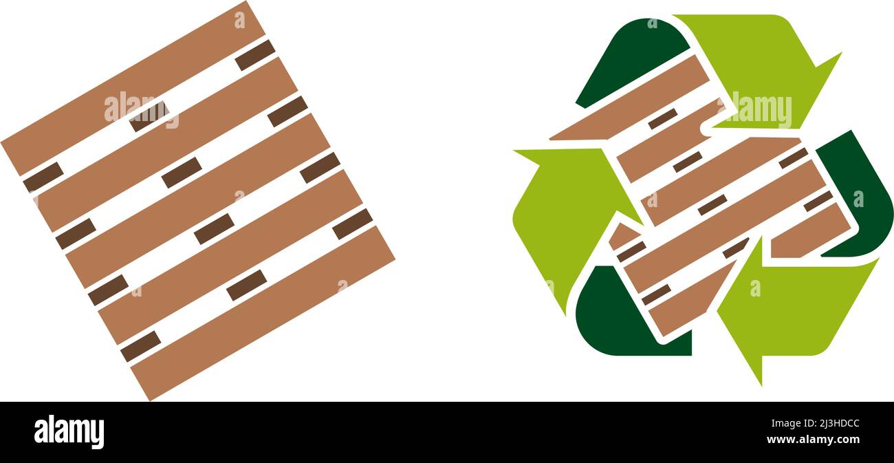 Pallet icon vector illustration, and recycle symbol logo Stock Vector ...