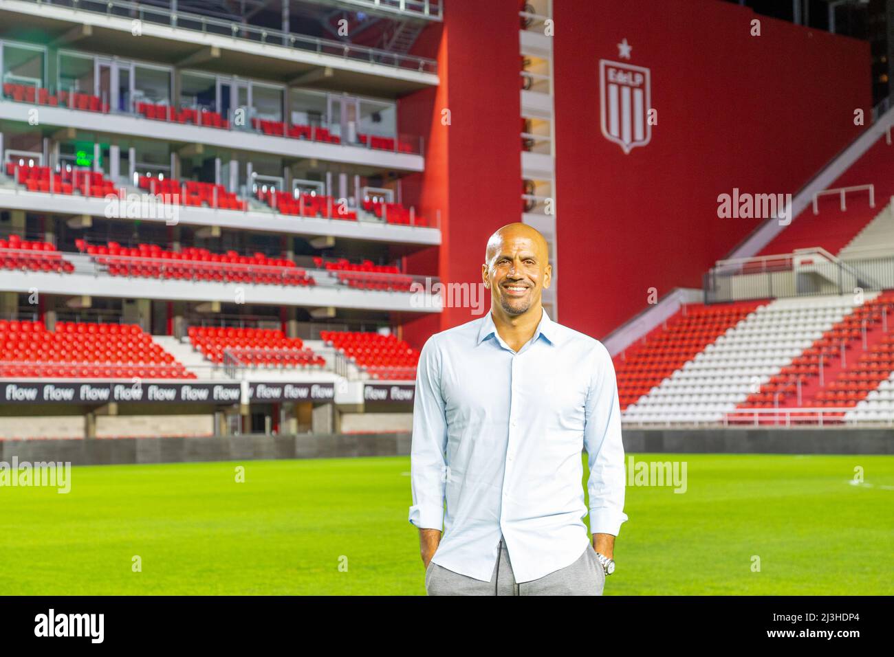 Juan Sebastian Veron in an interview with a local TV show at the UNO ...