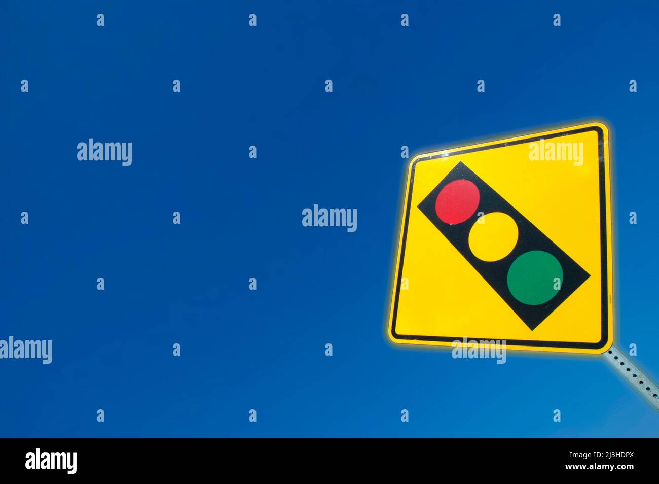 Stop light sign on highway and roads and freeway to word drivers Stock ...