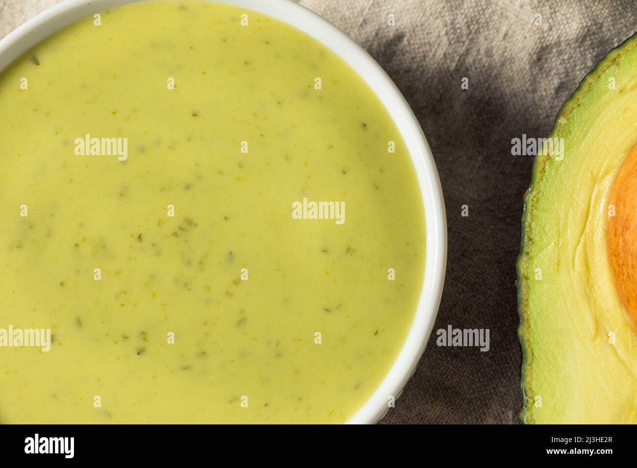 Homemade Mexican Green Avocado Salsa with Tortilla Chips Stock Photo ...