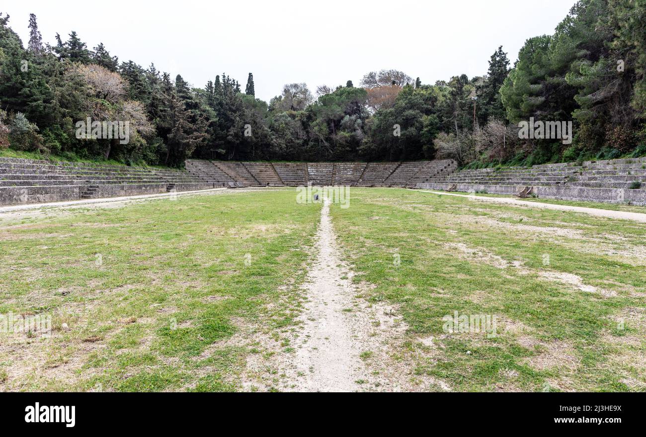 The Ancient Stadia The Acropolis Rhodes Town Greece Stock Photo - Alamy