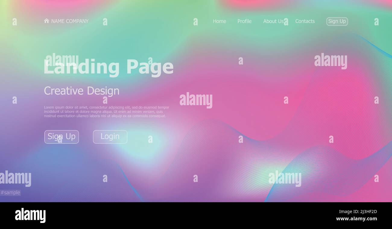 Gradient light web template landing page digital website landing page ...