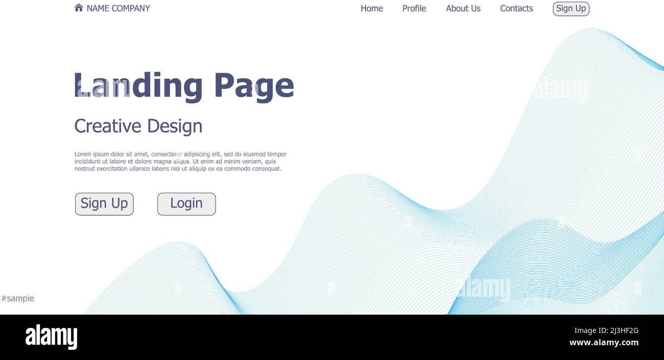 White web template landing page digital website landing page design ...